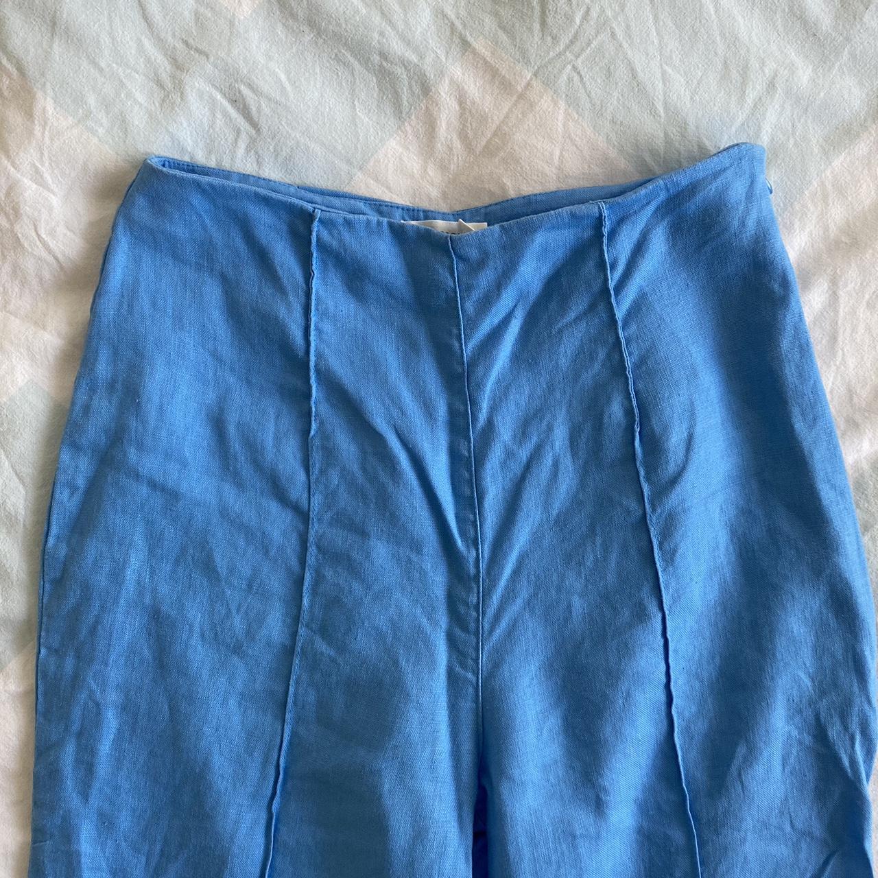 Blue glassons linen pants Generous size 8, shown on... - Depop