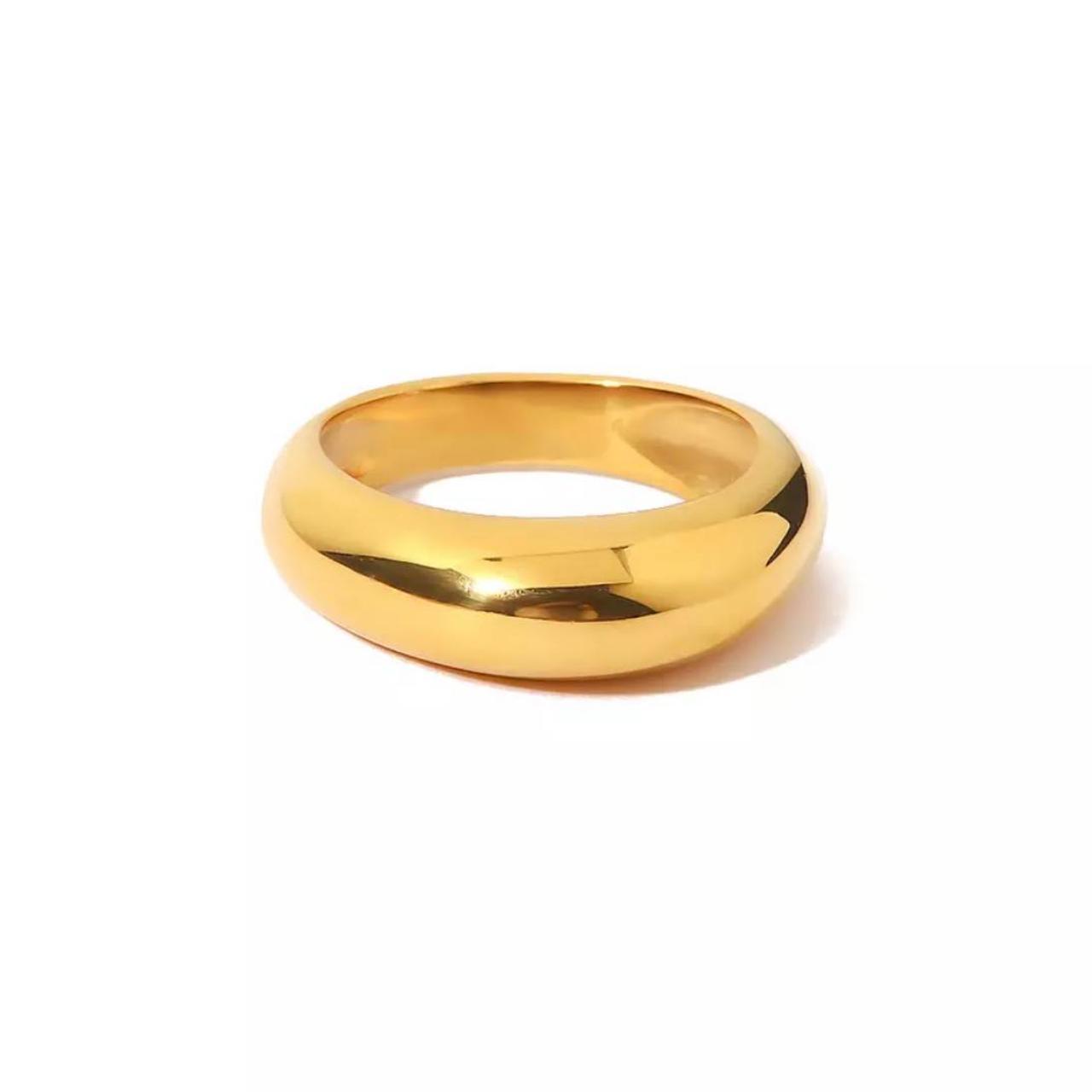 18k Gold PVD Plated 316L Stainless Steel Ring. •... - Depop