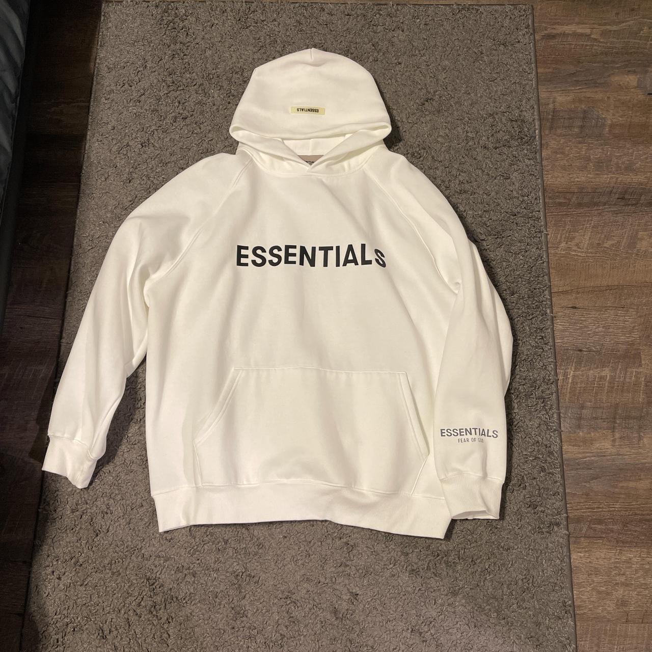 White Essentials Hoodie Brand new never worn Men... - Depop
