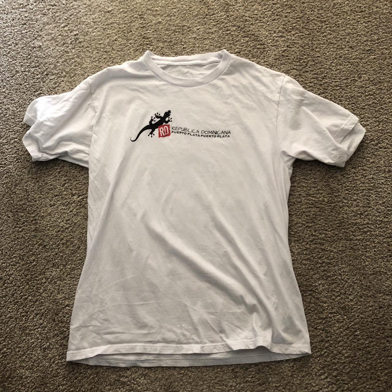 White Large graphic tee - Depop