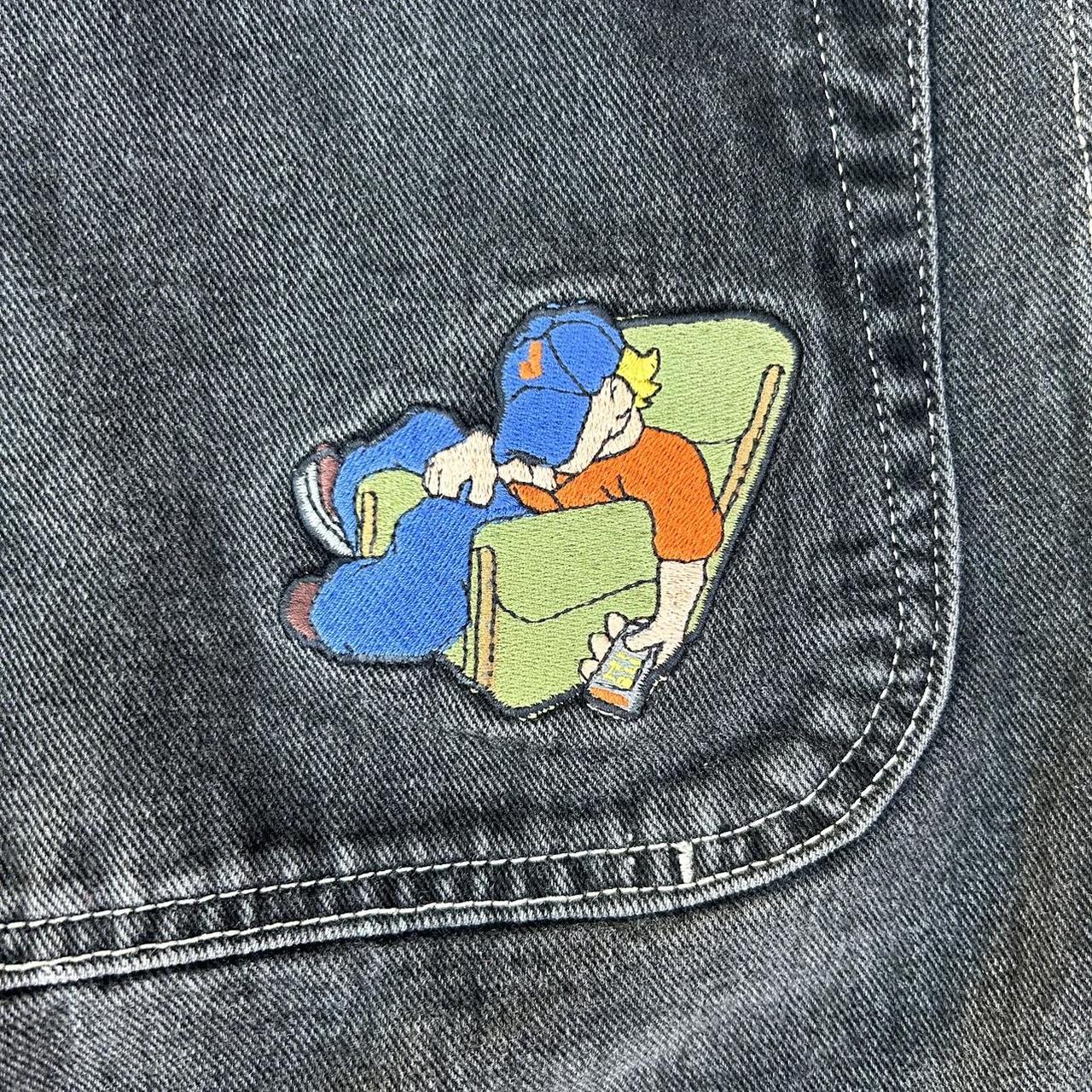 black vintage 90s jnco slackers🔥🦦😴super nice faded... - Depop