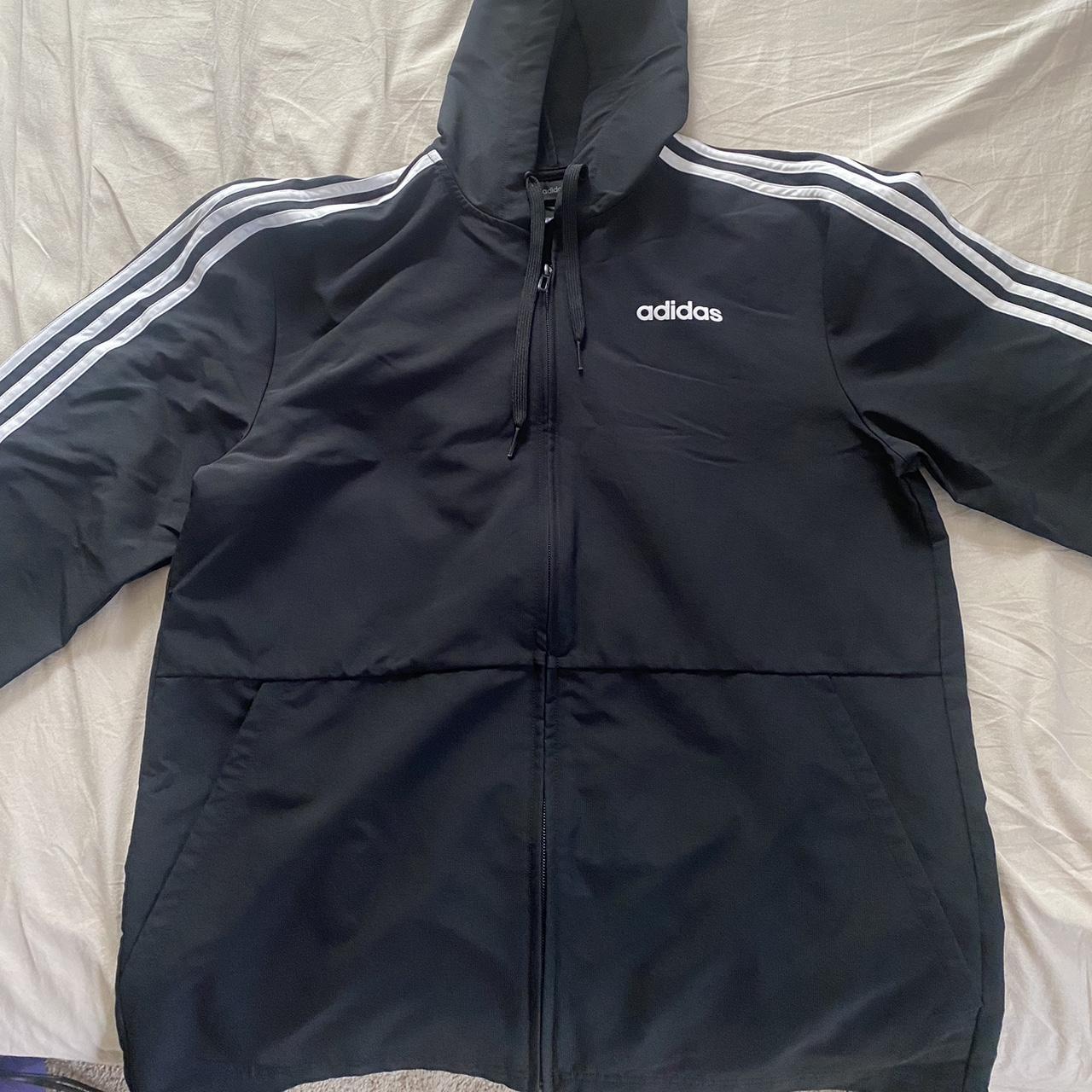 Adidas Lightweight Rain Zip Up Jacket Men’s sz S,... - Depop