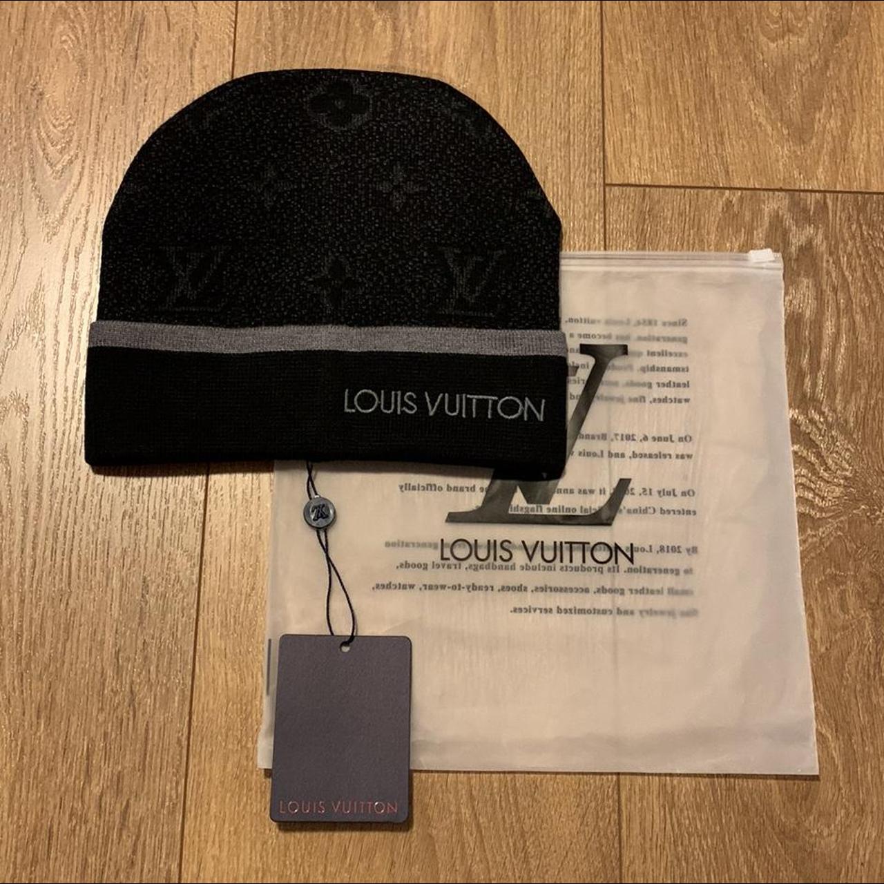 LOUIS VUITTON MONOGRAM ECLIPSE BEANIE COLOUR:... - Depop