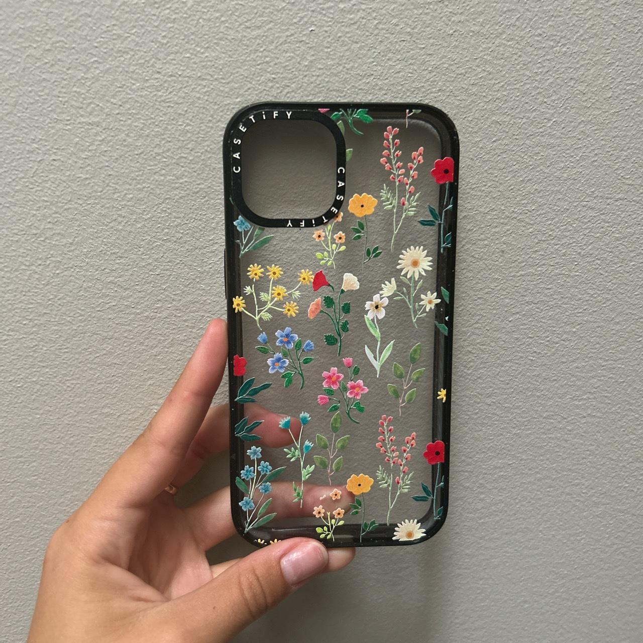 Casetify clear flower phone case. Fits my IPhone 14. - Depop