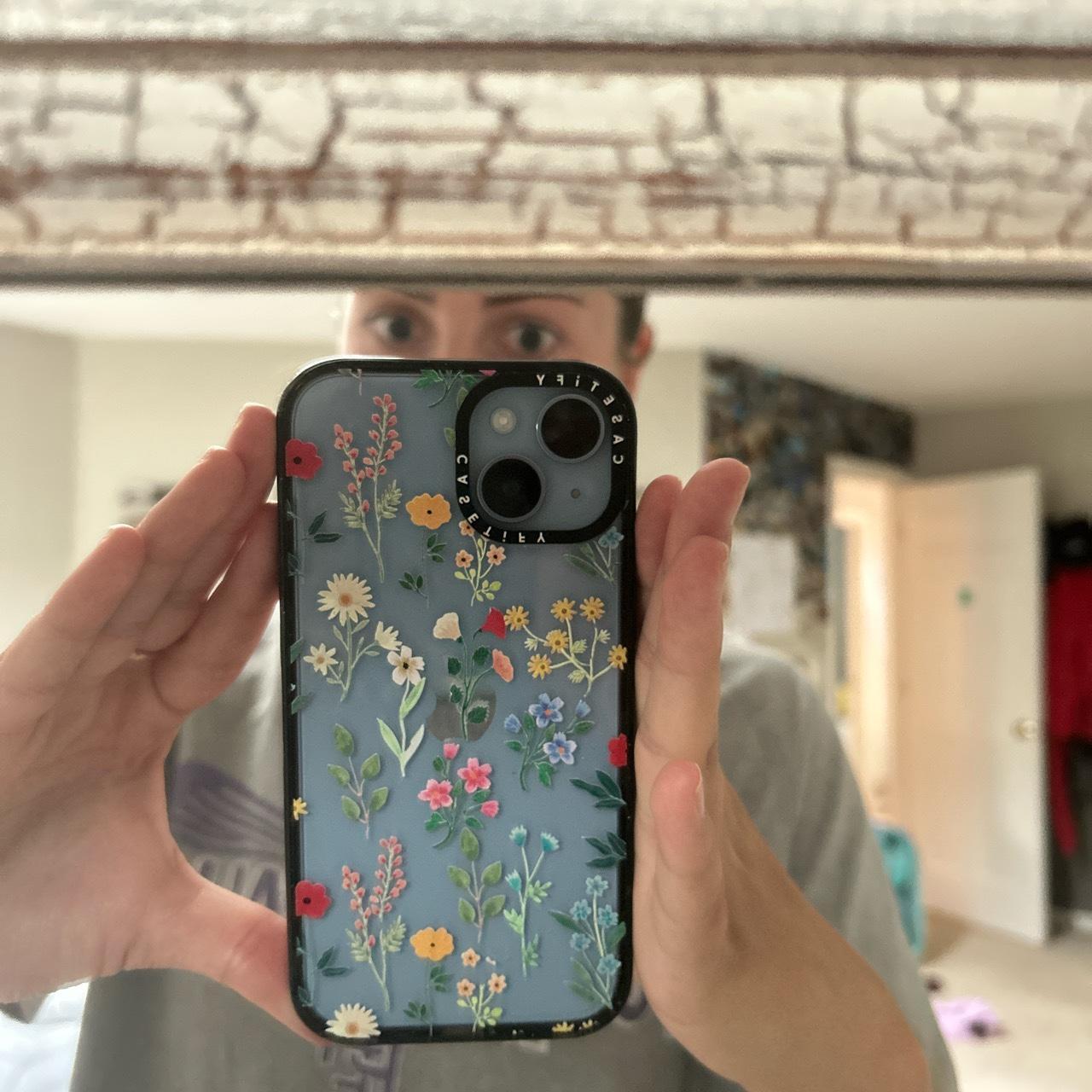 Casetify clear flower phone case. Fits my IPhone 14. - Depop