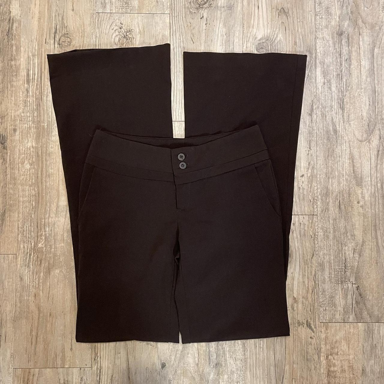brown low rise slacks - has some stretch - perfect... - Depop