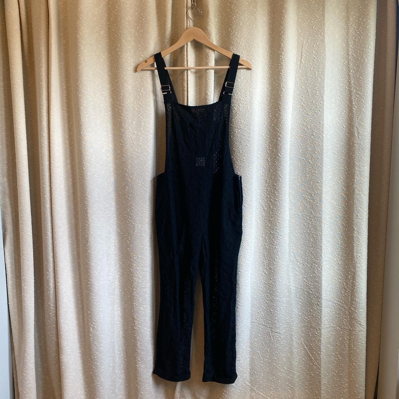 brand new M nameless black sheer lace overalls from... - Depop