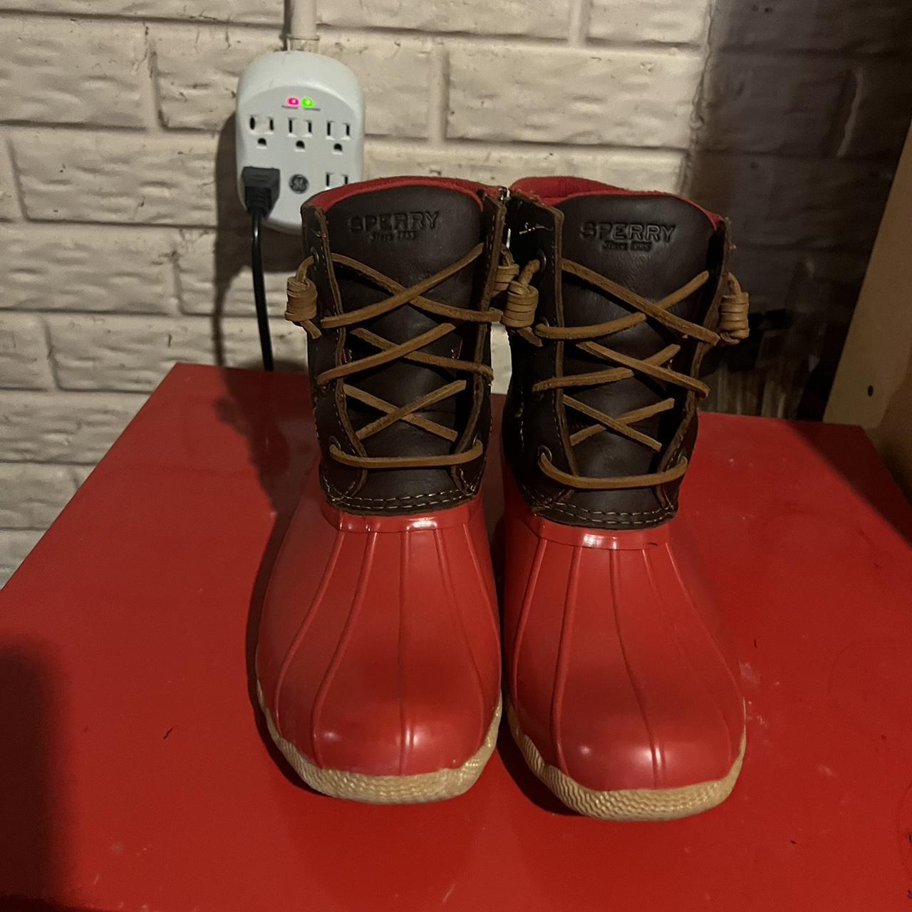 Sperry boots red and brown 8 in women no box - Depop