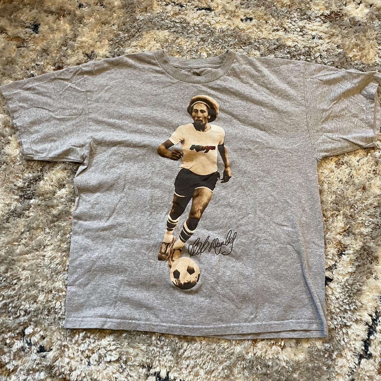 BOB MARLEY PLAYING SOCCER TEE. VERY FIRE. SHIRT IS... - Depop