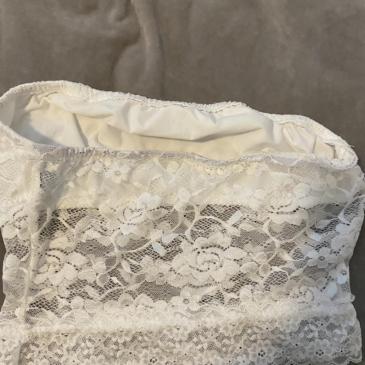 White lace tube top, perfect for layering #lace No... - Depop