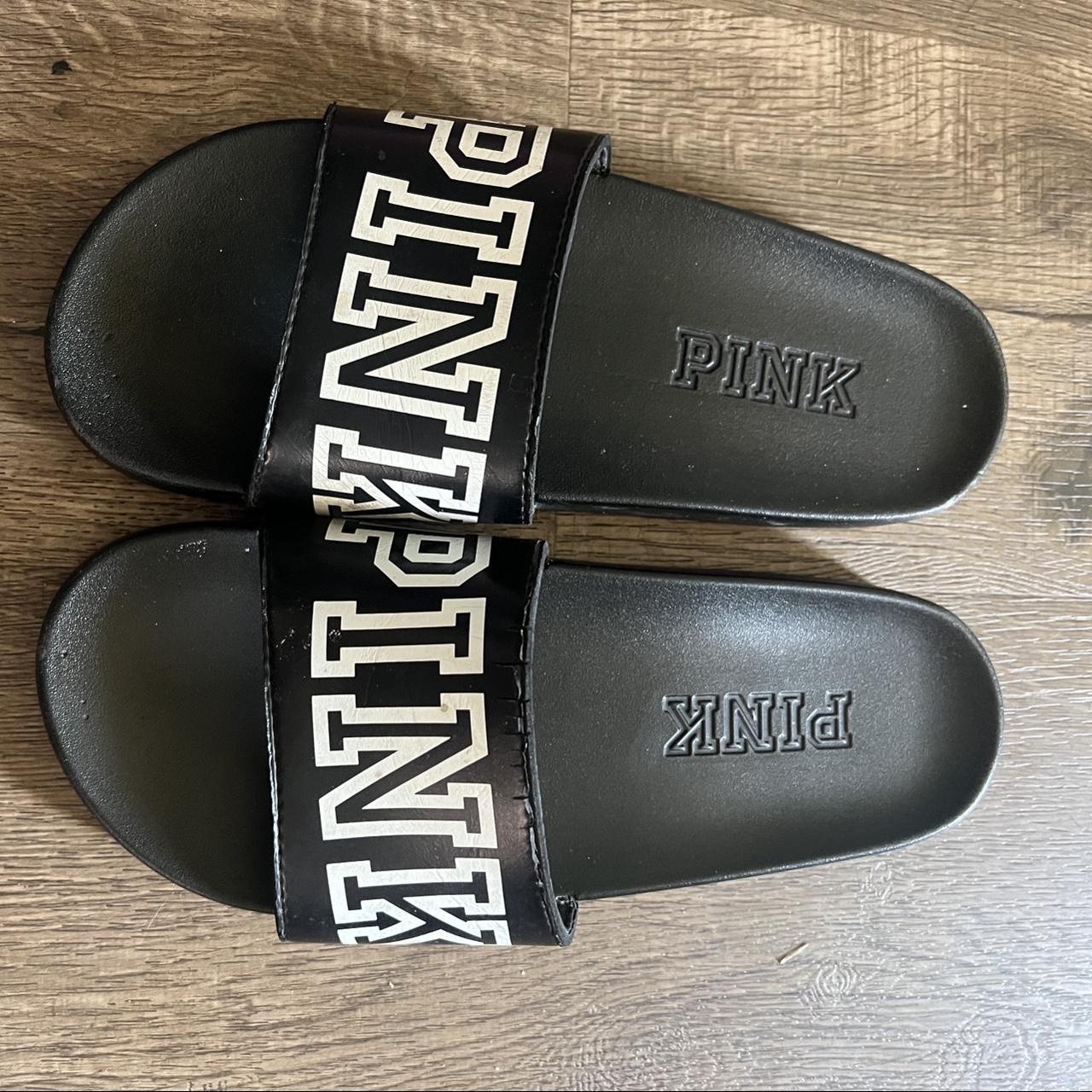 Pink slides size 8/9. Brand new - Depop