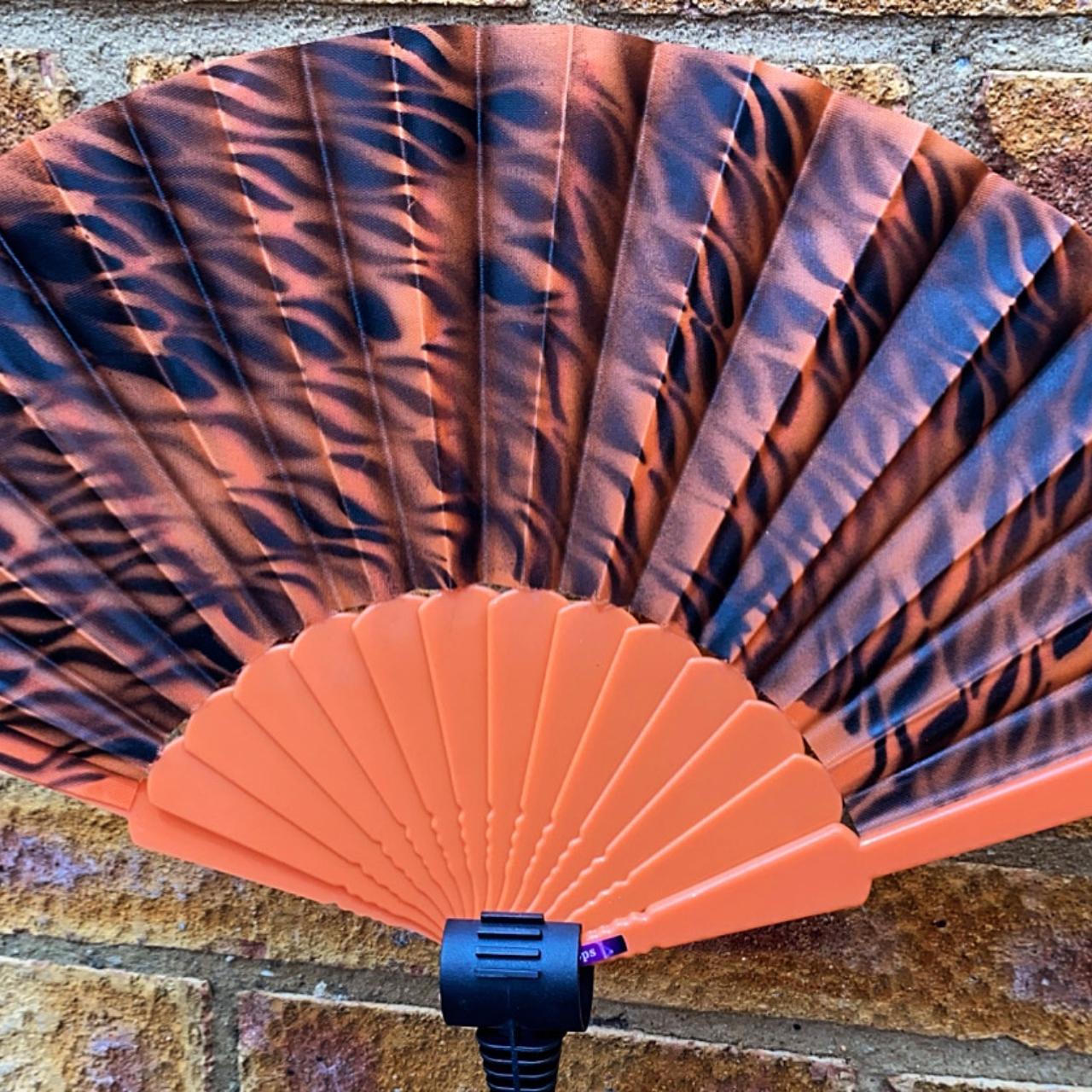 Orange and Black Hand Designed Fan Brand new and... - Depop