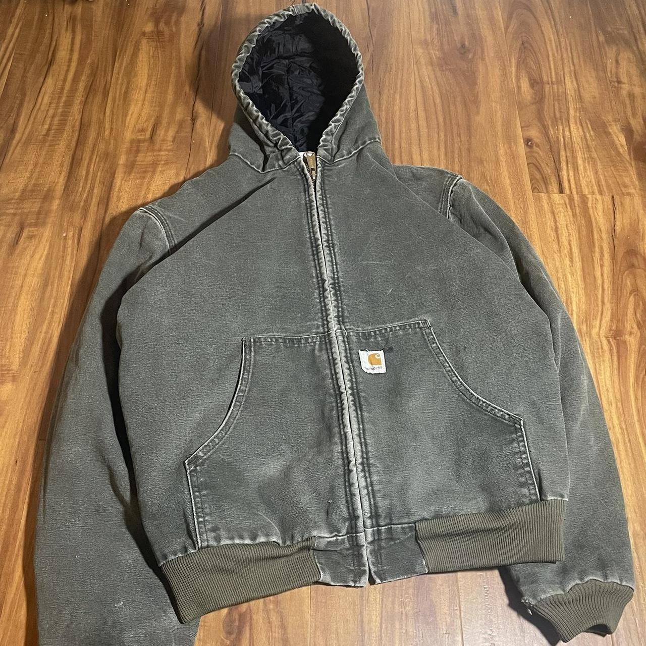Moss green Carhartt hooded Nice fade with light... | Depop