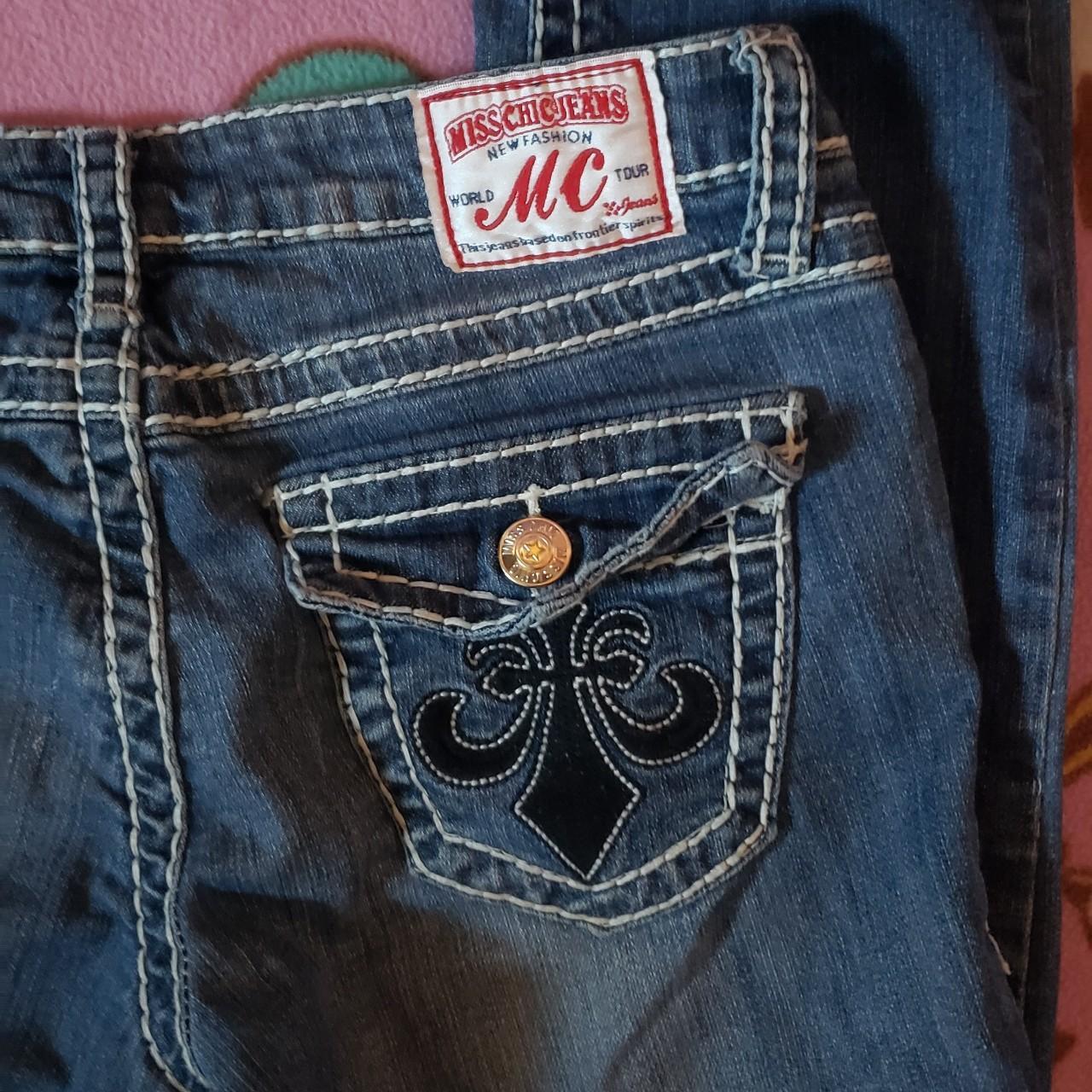 Miss Chic ripped jeans straight leg super lowrise... - Depop