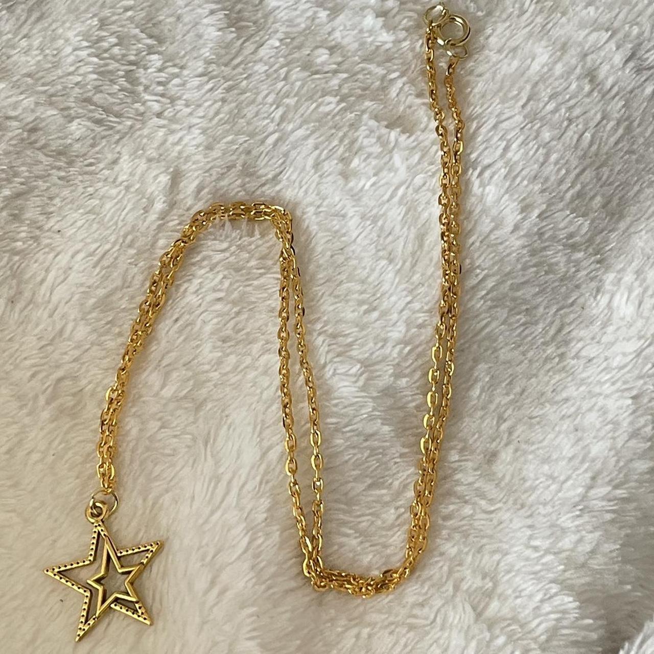 Super cute gold y2k hollow double stars charm... - Depop