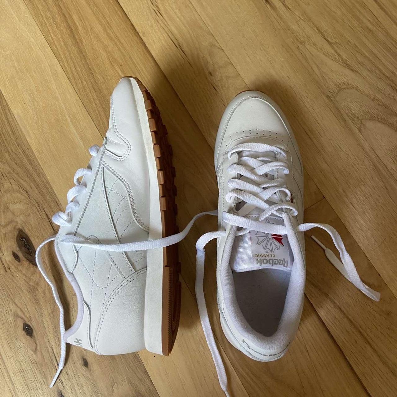 White Reebok shoes - Depop