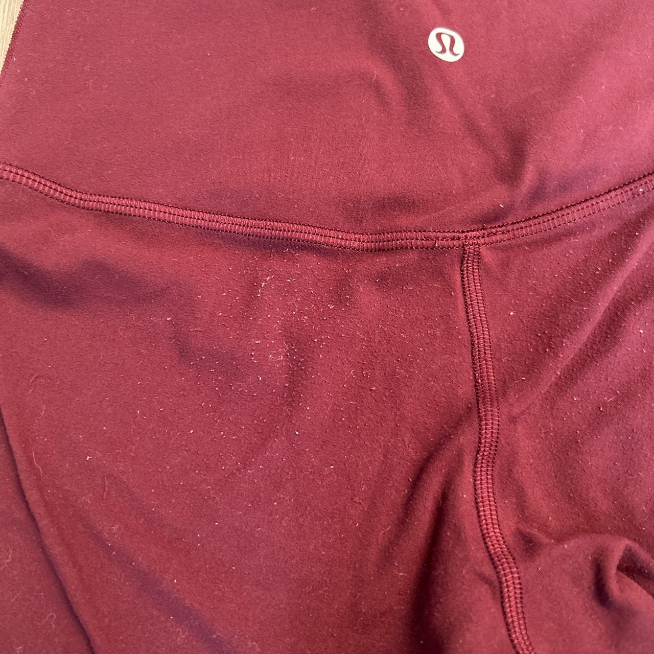 Lululemon maroon ish leggings. Size 4. 25’ length.... - Depop