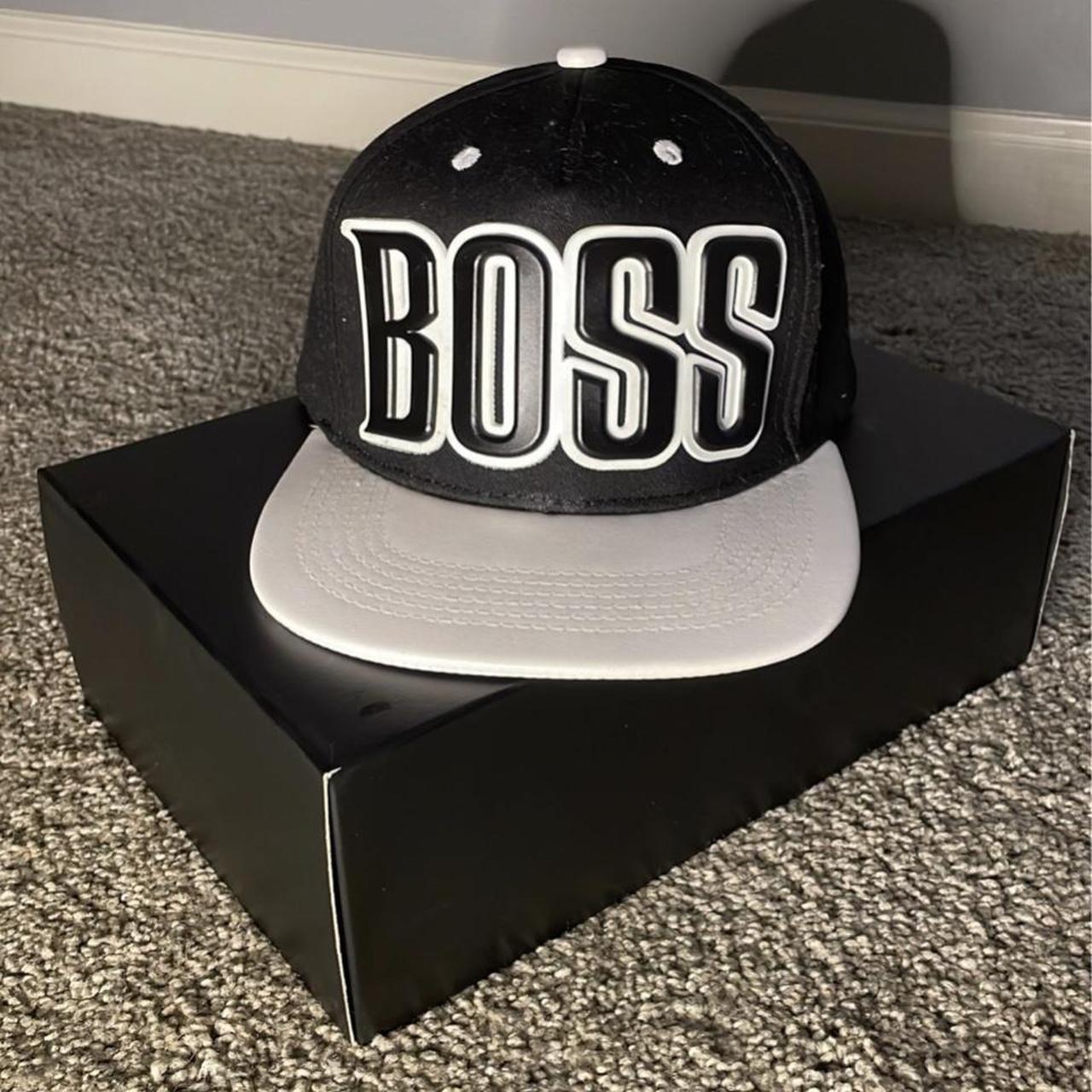 Black Boss Hat Adjustable Size - Depop