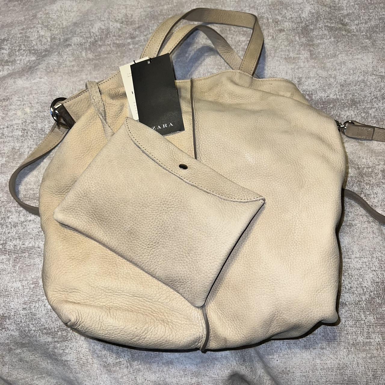 Medium tan Zara bag and matching wallet #zara - Depop