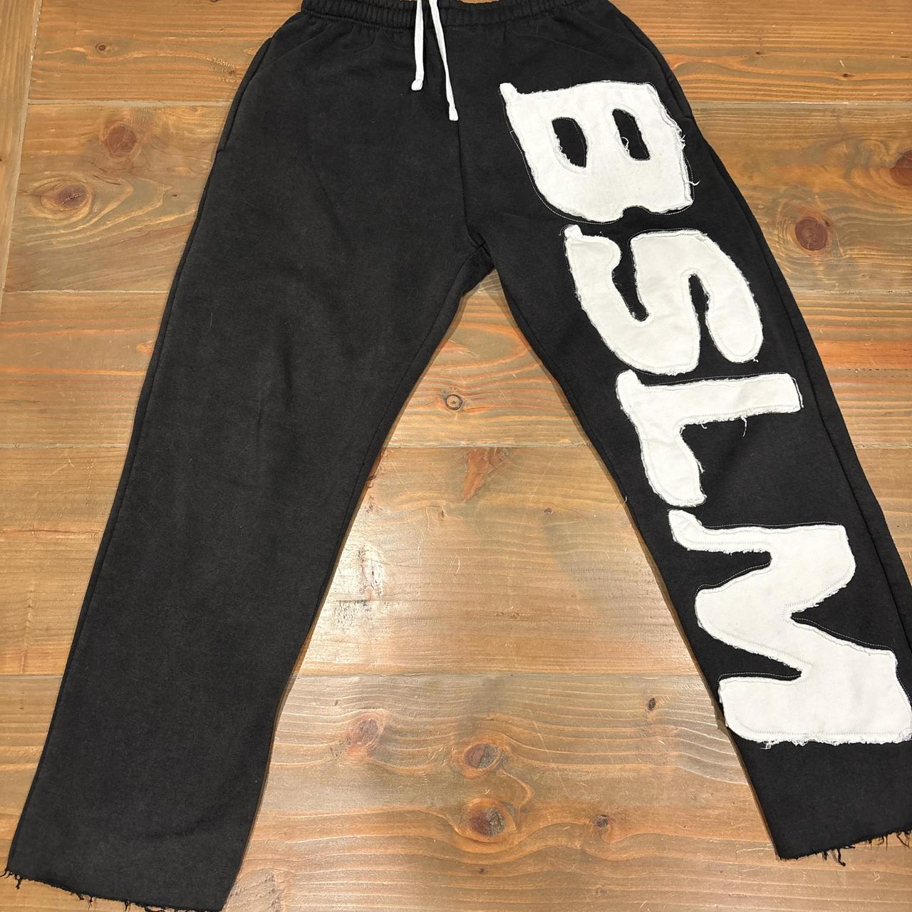 Black and white BSLM sweatpants bought from bslm... | Depop