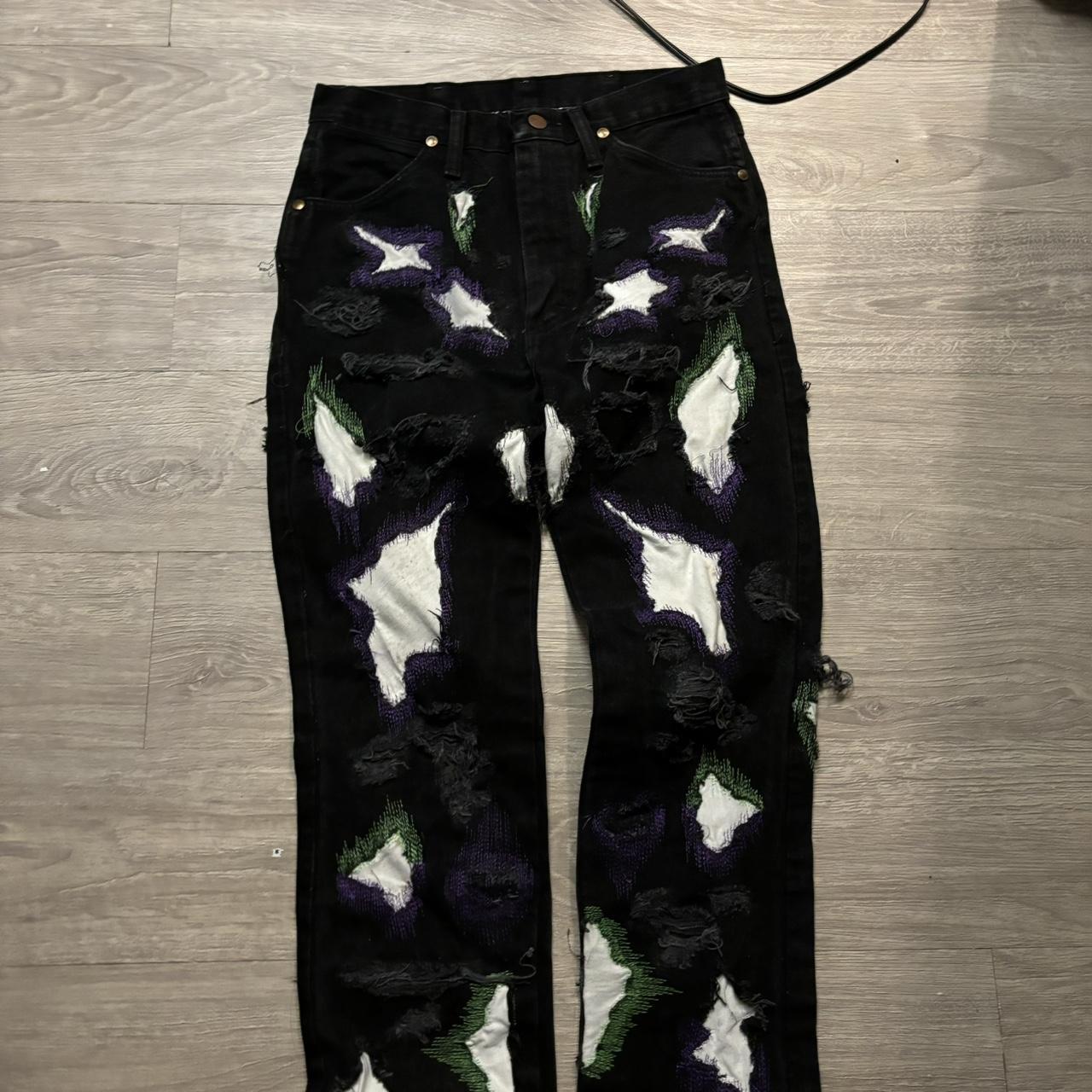 CUSTOM Vlone Scab Jeans Super long for stacking... - Depop