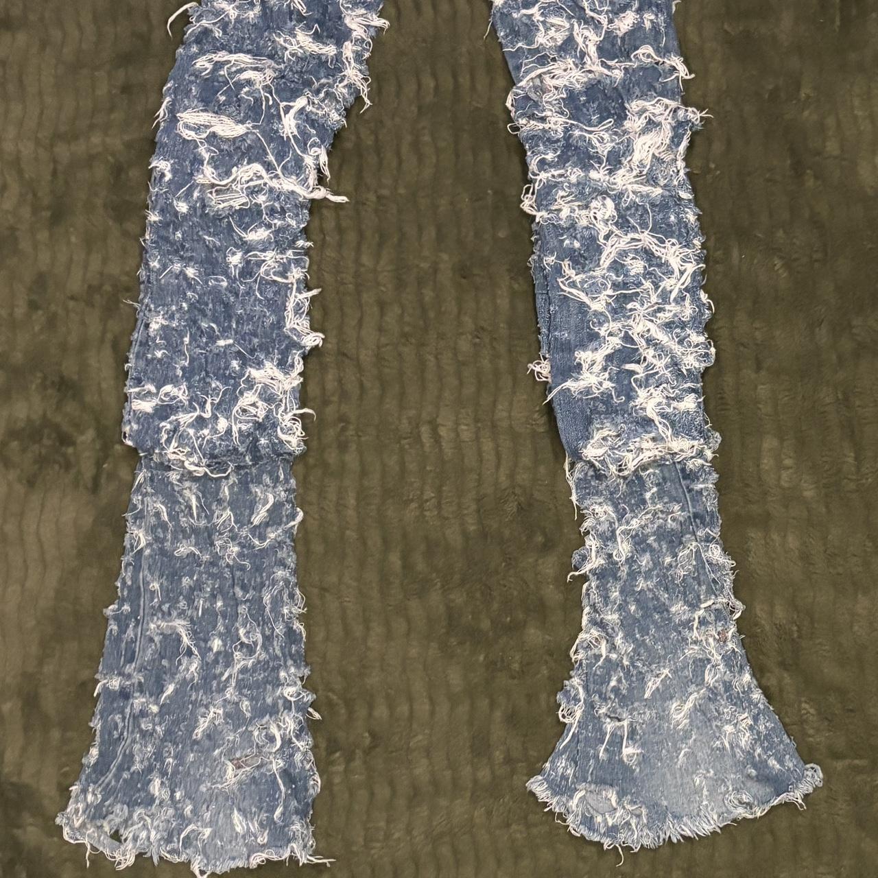 Extreme Destressed denim stacks - Depop