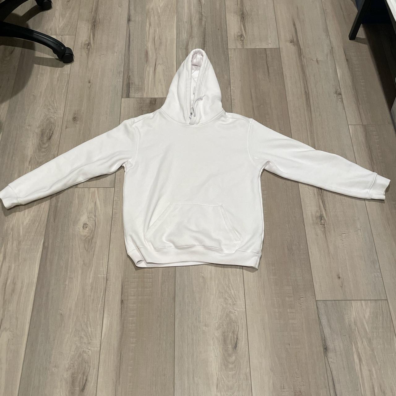 H&M essentials white relaxed fit hoodie size small... - Depop