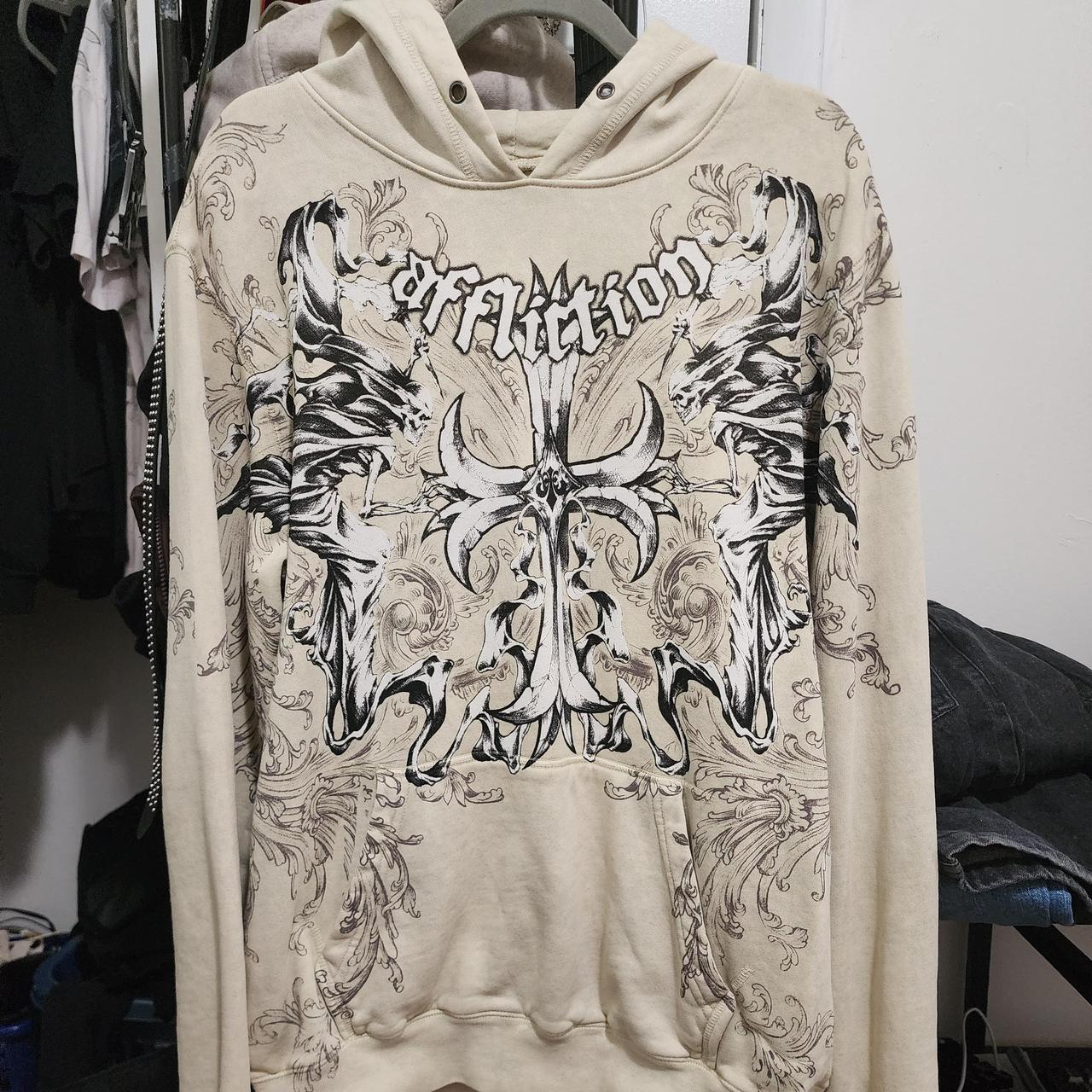 Affliction jump hoodie Size medium Y2k - Depop