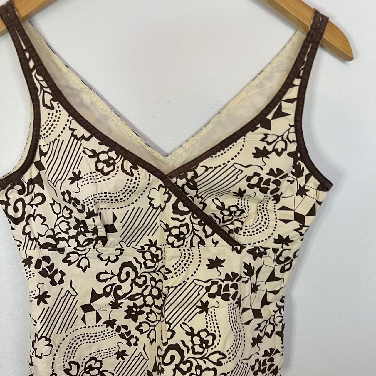 nineties 90’s summer brown and cream low cut Linea... - Depop