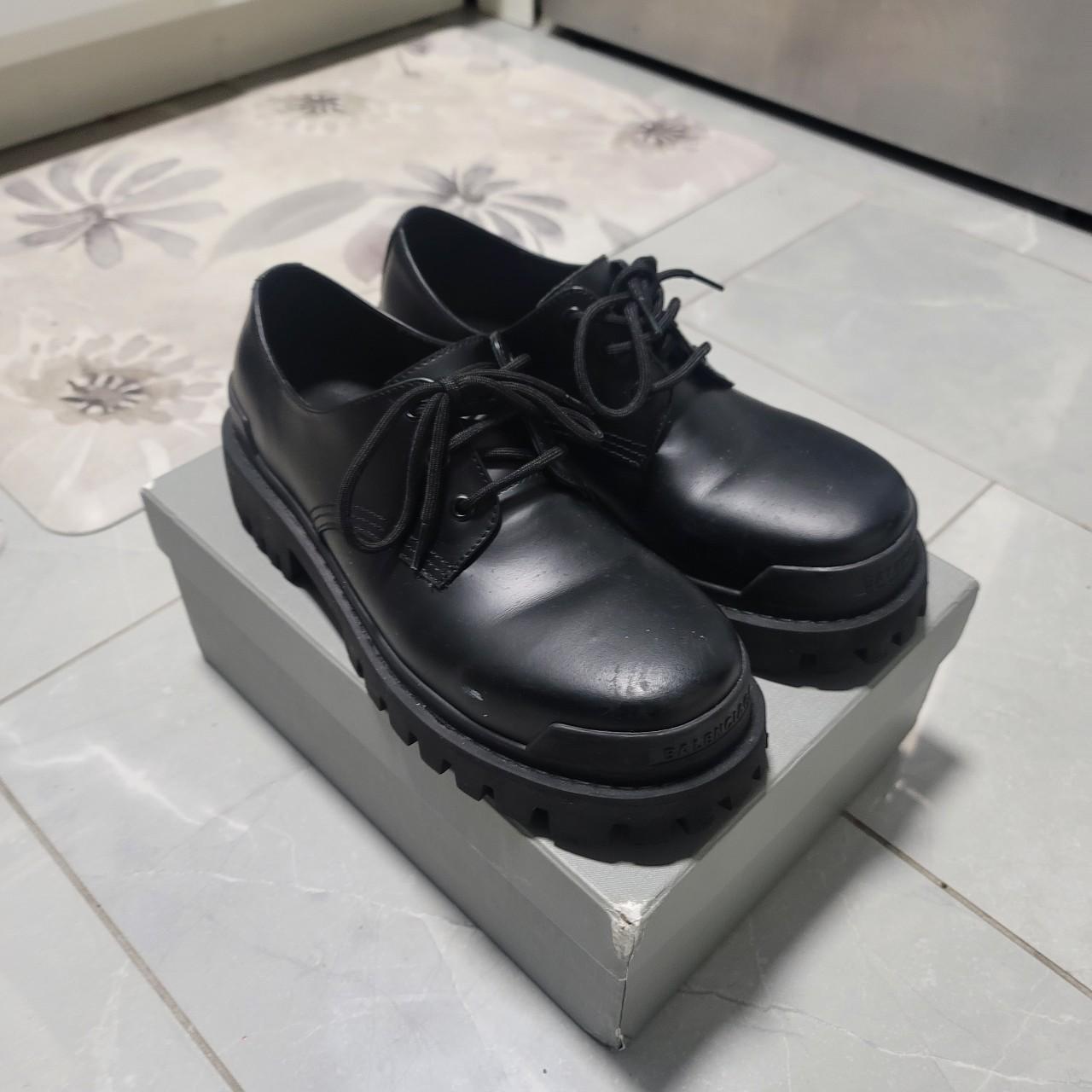 Low Balenciaga derby strikes boot size 46 (fits a 45... - Depop