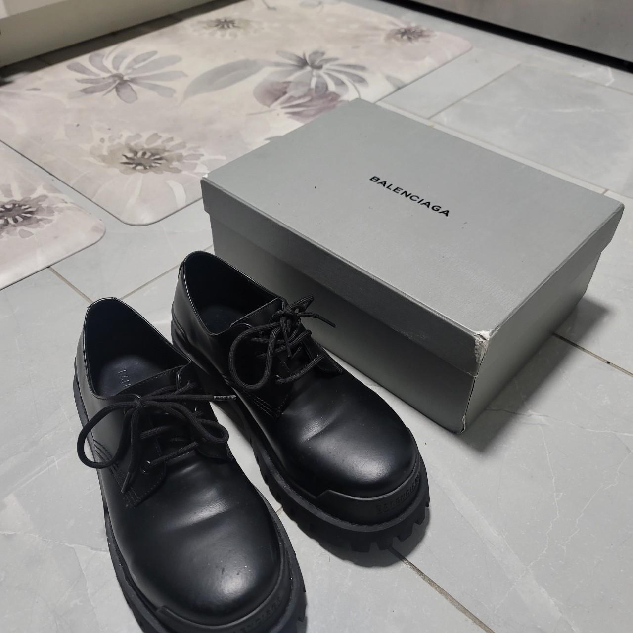 Low Balenciaga derby strikes boot size 46 (fits a 45... - Depop