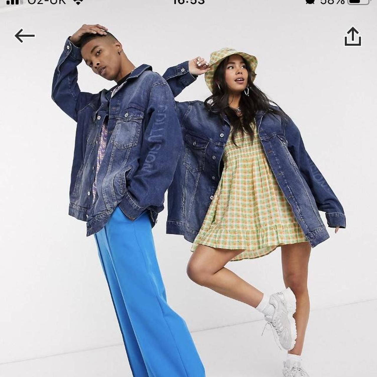 Collusion dark blue denim jacket Brand new never... - Depop