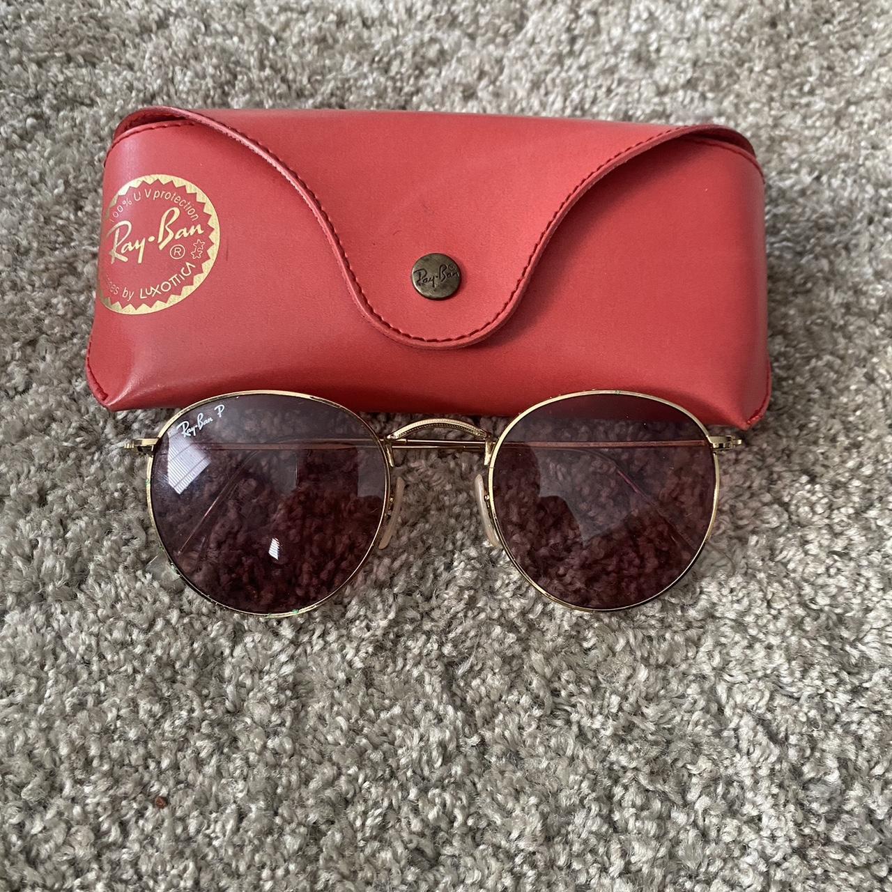 Pink circle frame ray-ban - Depop