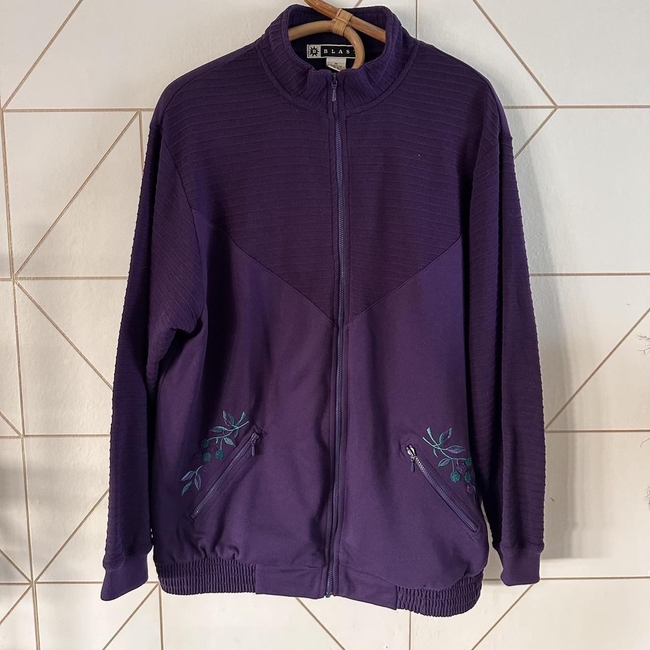 Vintage (Retro) Embroidered Zip up Jacket. 80’s/90’s... - Depop