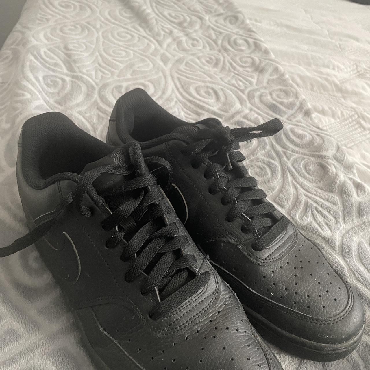 black nike sneakers not airforces size 9.5 bought... - Depop