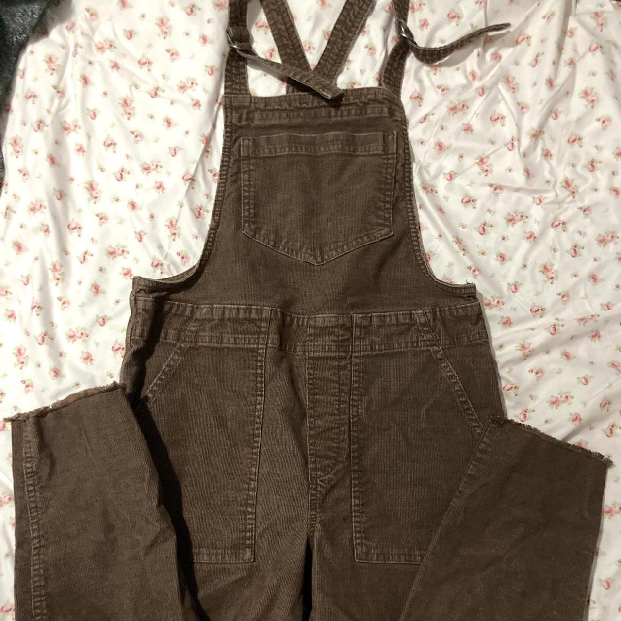 Brown corduroy overalls - Depop