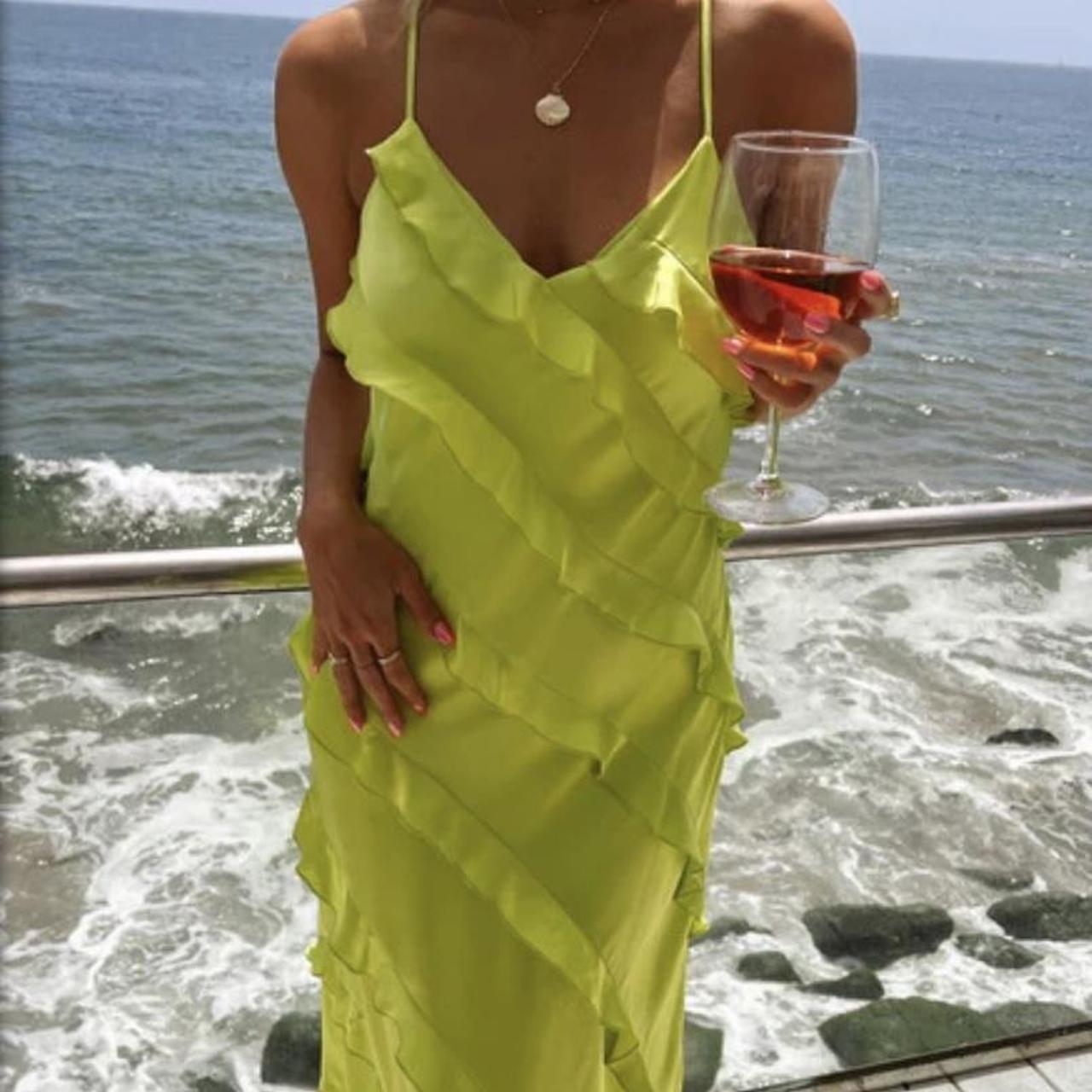 Show Me Your Mumu Romance Ruffle Dress in Citrine... - Depop