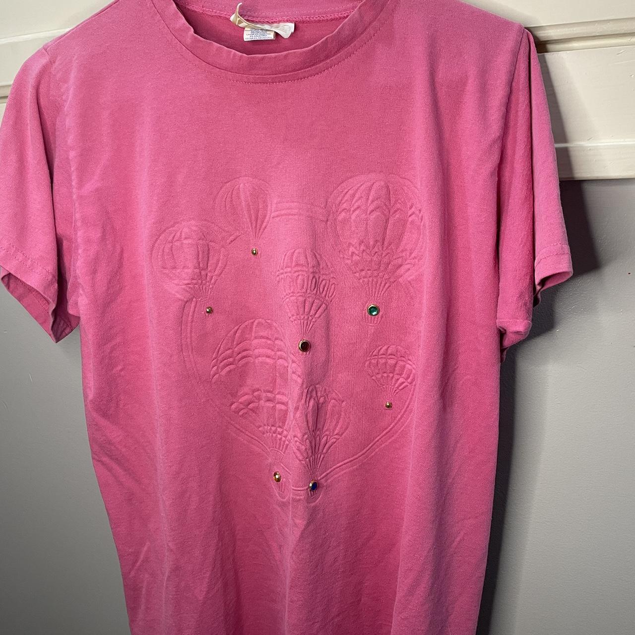 Hot pink bejeweled Kavio Designs hot air balloon tee - Depop