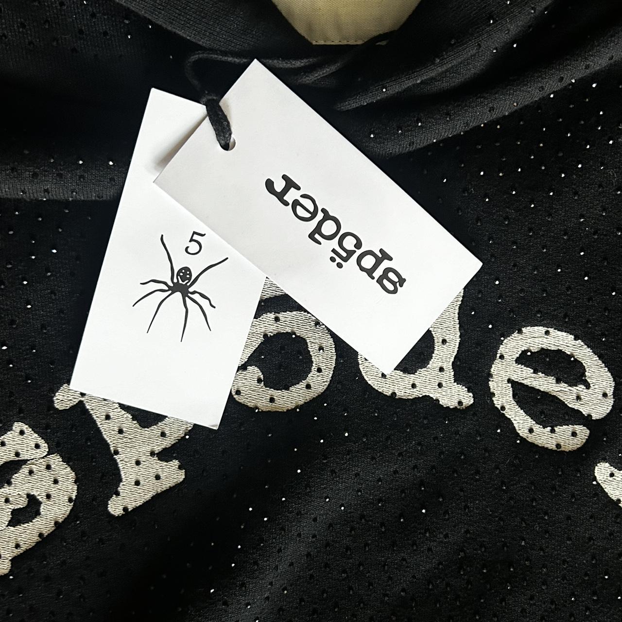 black spider worldwide vvs rhinestone hoodie size L... | Depop