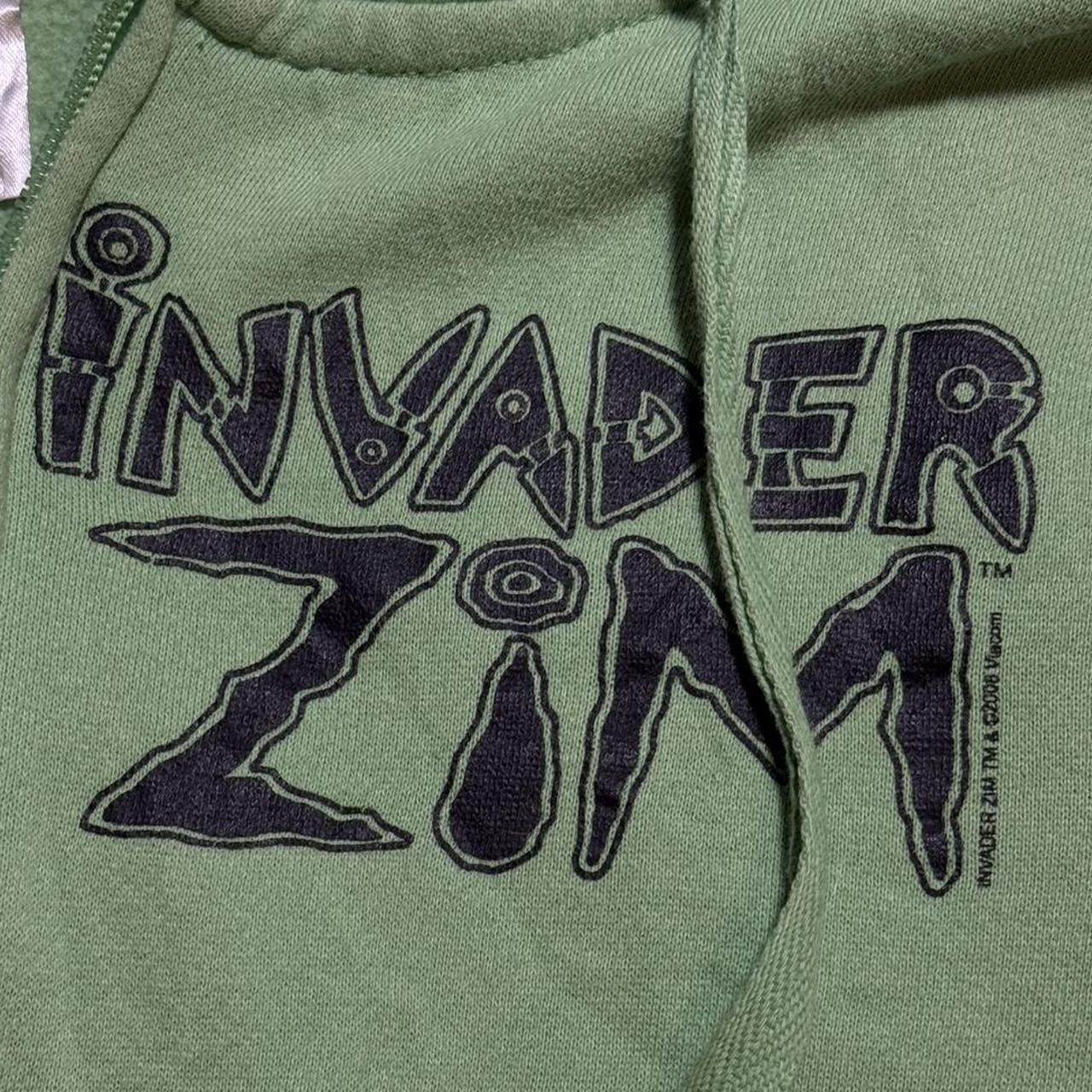 2008 mighty fine invader zim vintage Y2K zip up... | Depop
