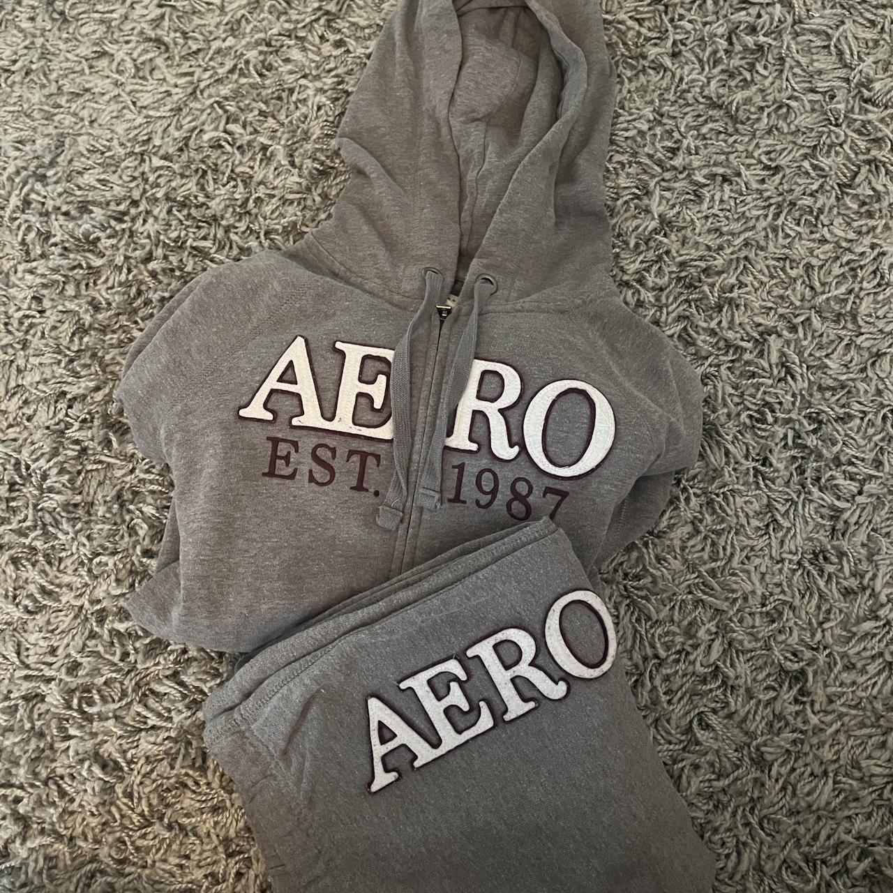 Aeropostale Sweatsuit Fleece Zipup & matching... - Depop