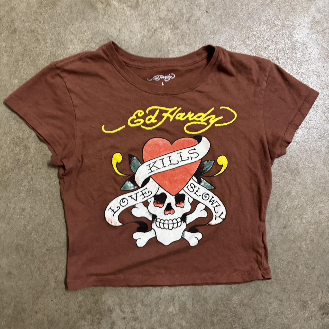 Ed Hardy Baby T Size S / front and back hits / no... | Depop