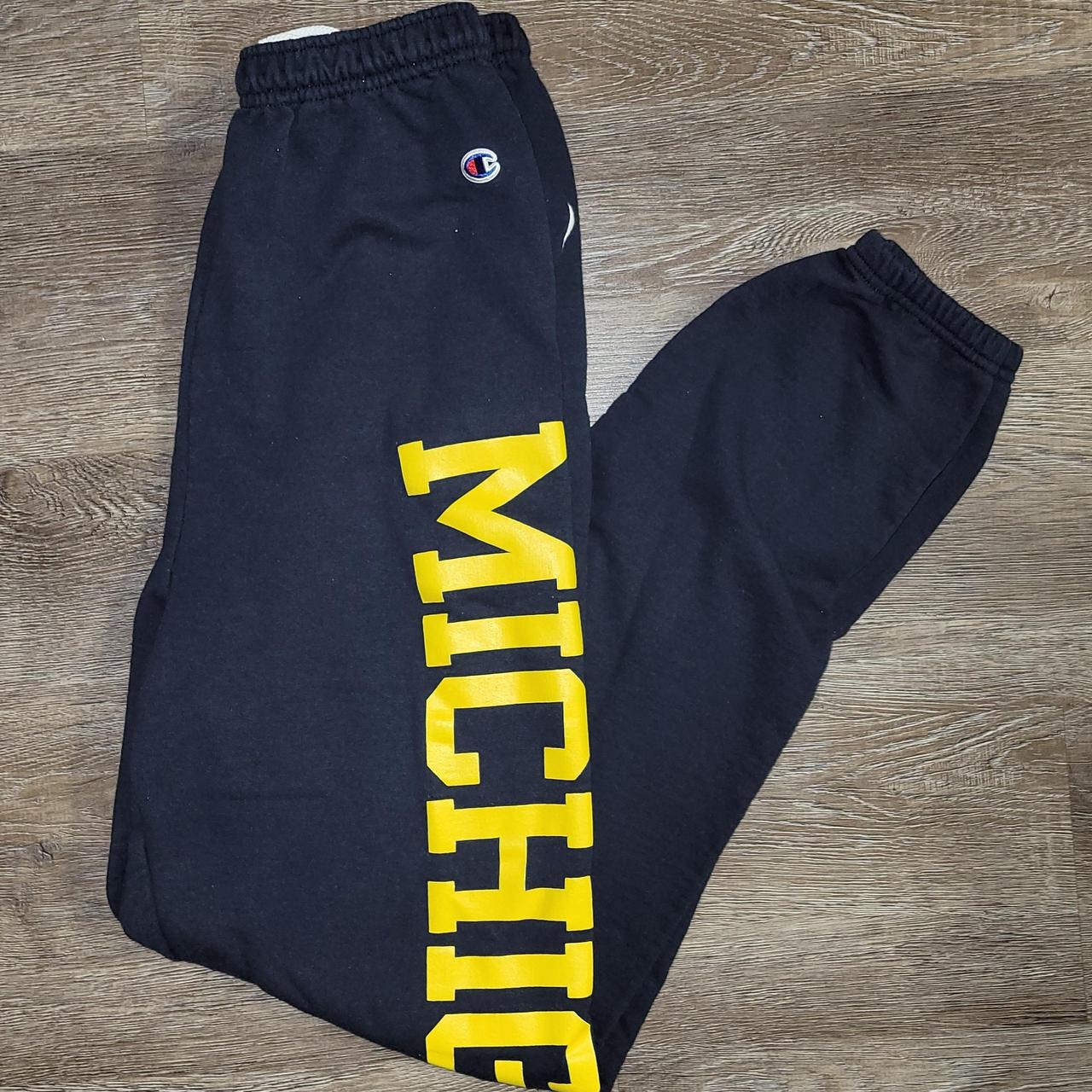 Champion University of Michigan Jogger Sweatpants... - Depop