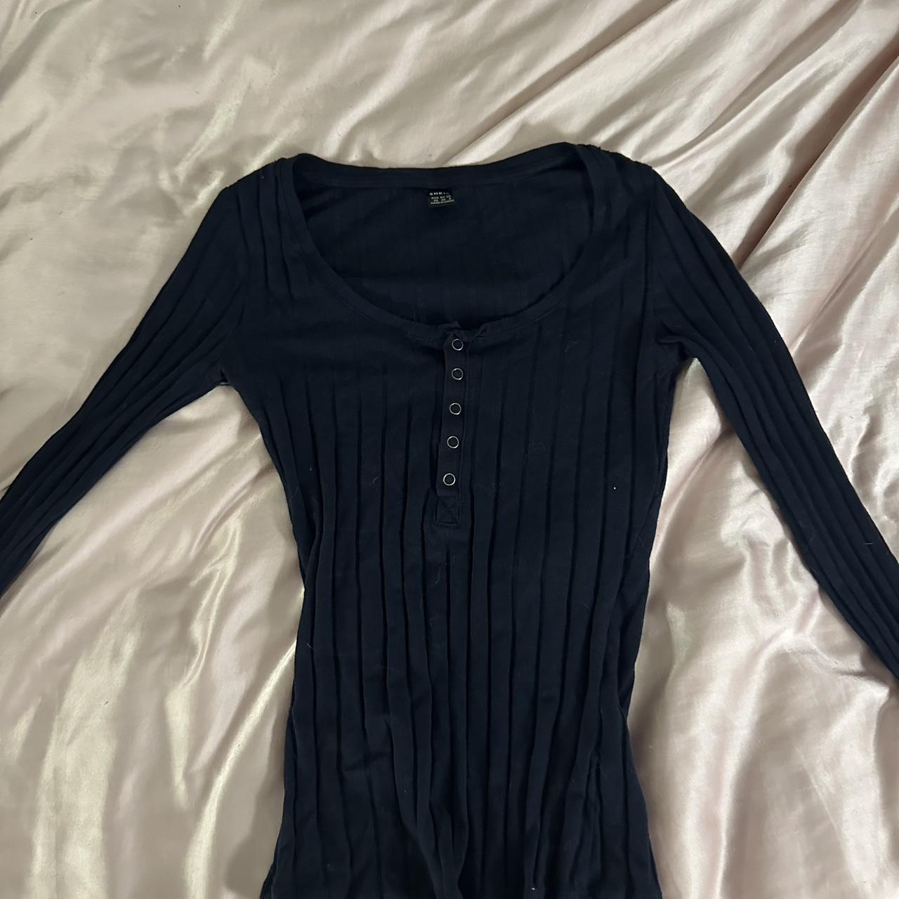 dainty navy blue long sleeve adorable no flaws... - Depop