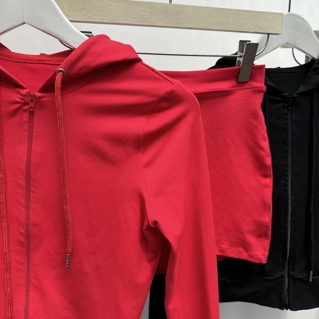 Red sculpt two-piece micro mini skirt with built in... - Depop