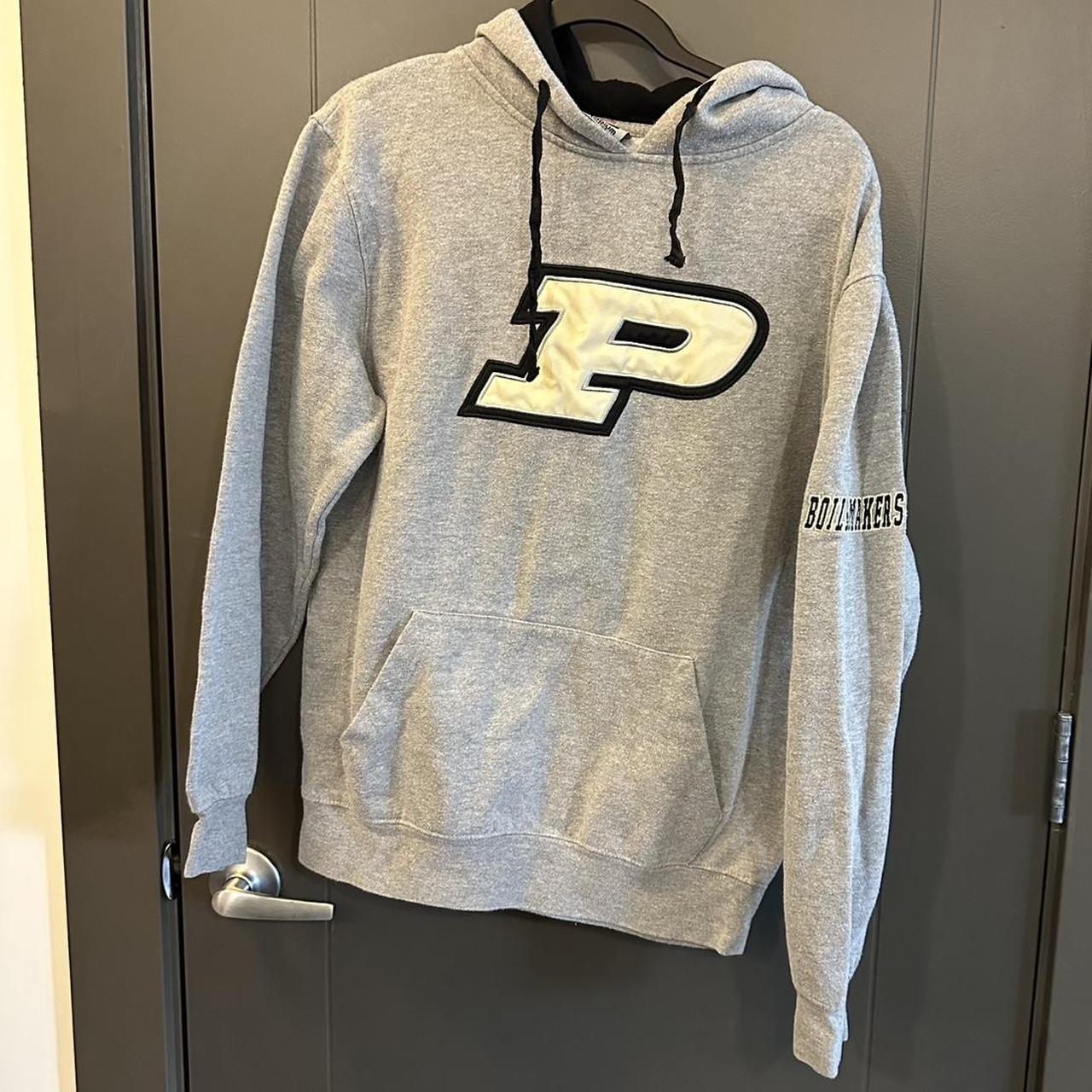 Grey and black Purdue University hoodie #Purdue... - Depop