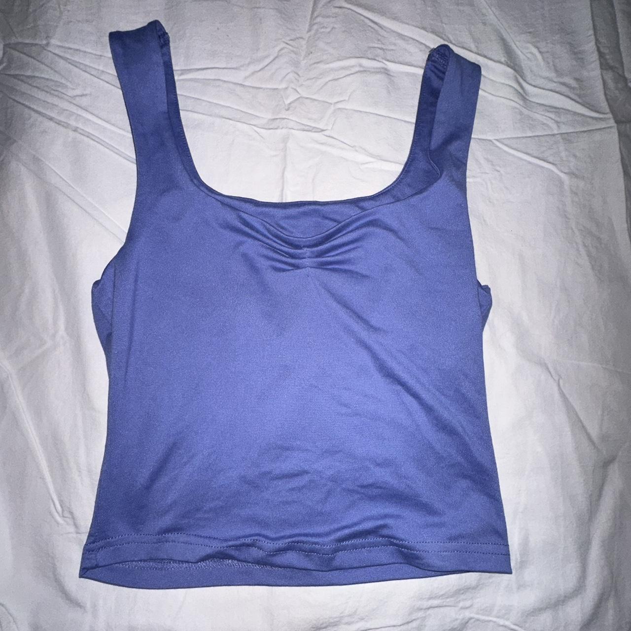 Blue crop top #summer #vacation #casual - Depop