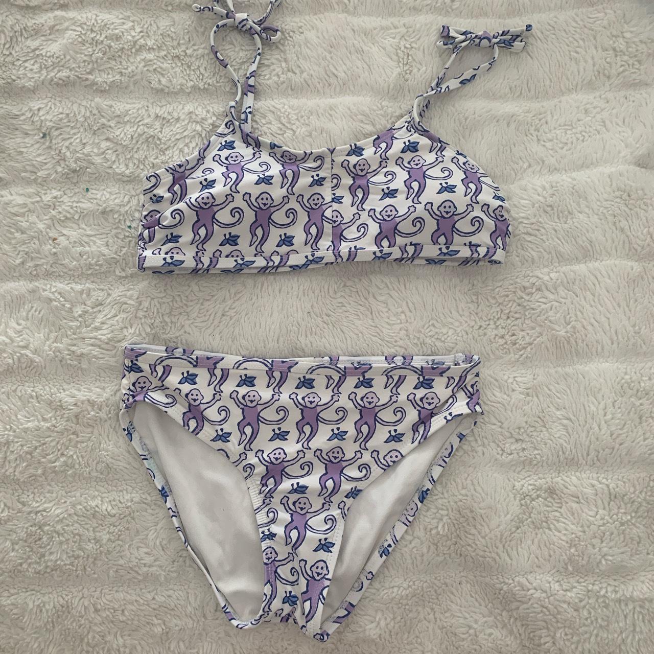 Roller rabbit purple monkeys kids swim suit -size... - Depop