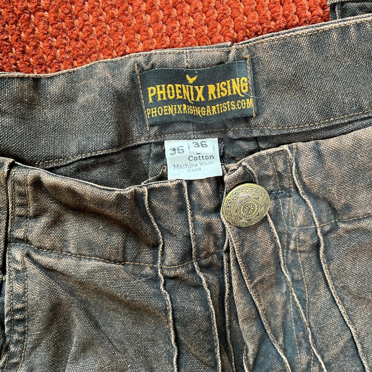 crazy stacked flared jeans w/ strings on the... - Depop