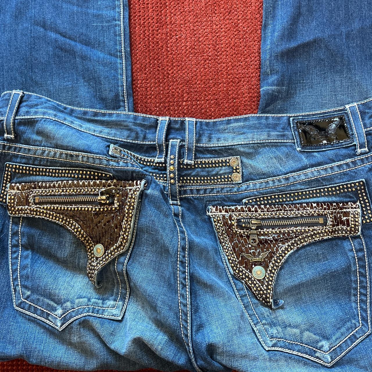 crazy rare robin jeans snakeskin embroidered back... - Depop